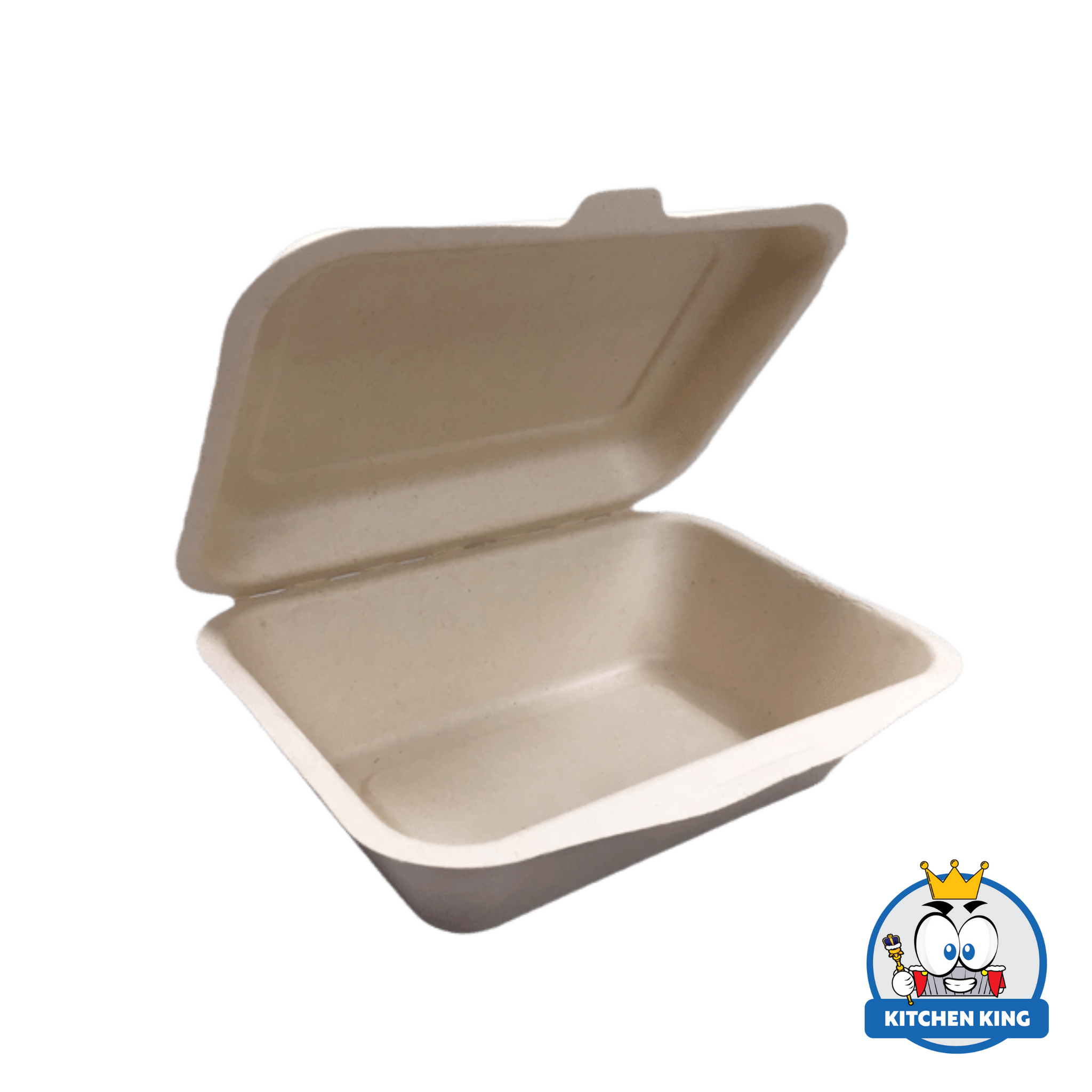 Bagasse Sugarcane Clamshell Meal Box 600ml (10pcs) – Kitchen King