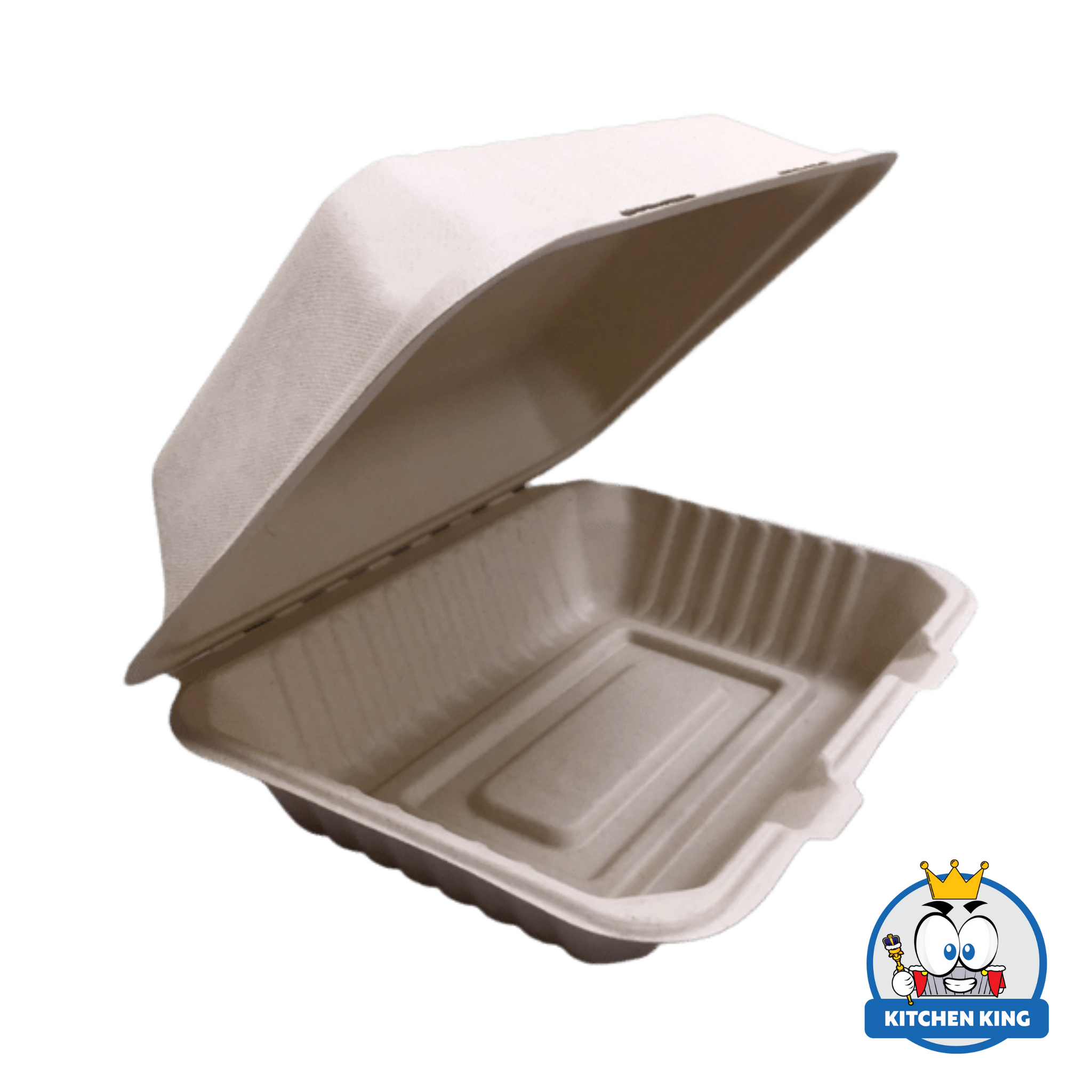 Bagasse Sugarcane Clamshell Meal Box 1000ml – Kitchen King