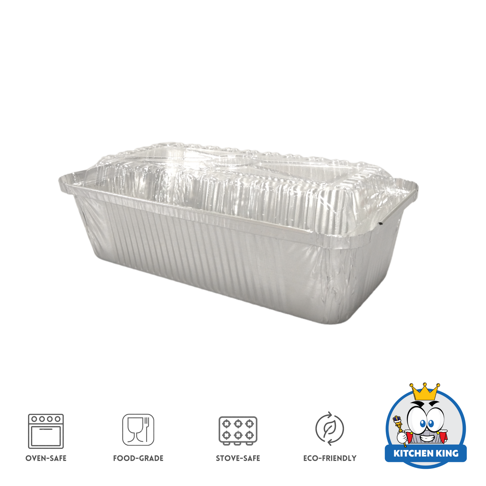 Aluminum Tray - Loaf Big 900ml (RE216) with Plastic Lid – Kitchen King
